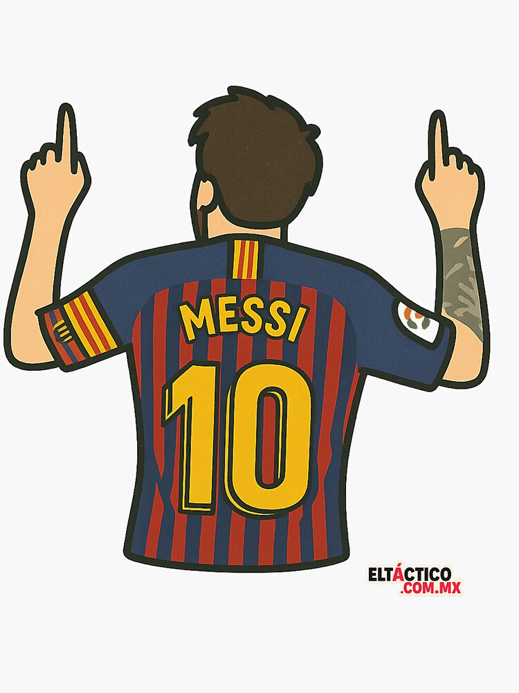 "Lionel Messi's famous gesture of pointing to the sky" Sticker by ...