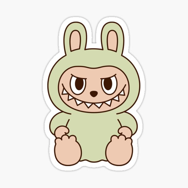 "Labubu Green Grape Cute Character" Sticker for Sale by BurgerBites ...