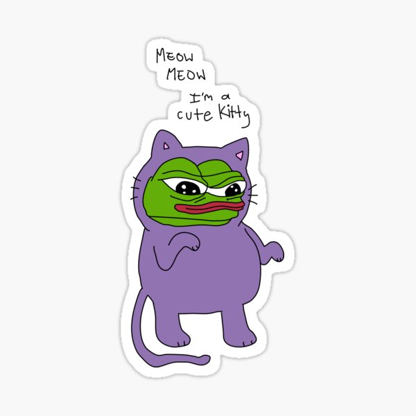 "Pepe the Frog in a Cat Costume" Sticker for Sale by KatelynMitalski ...