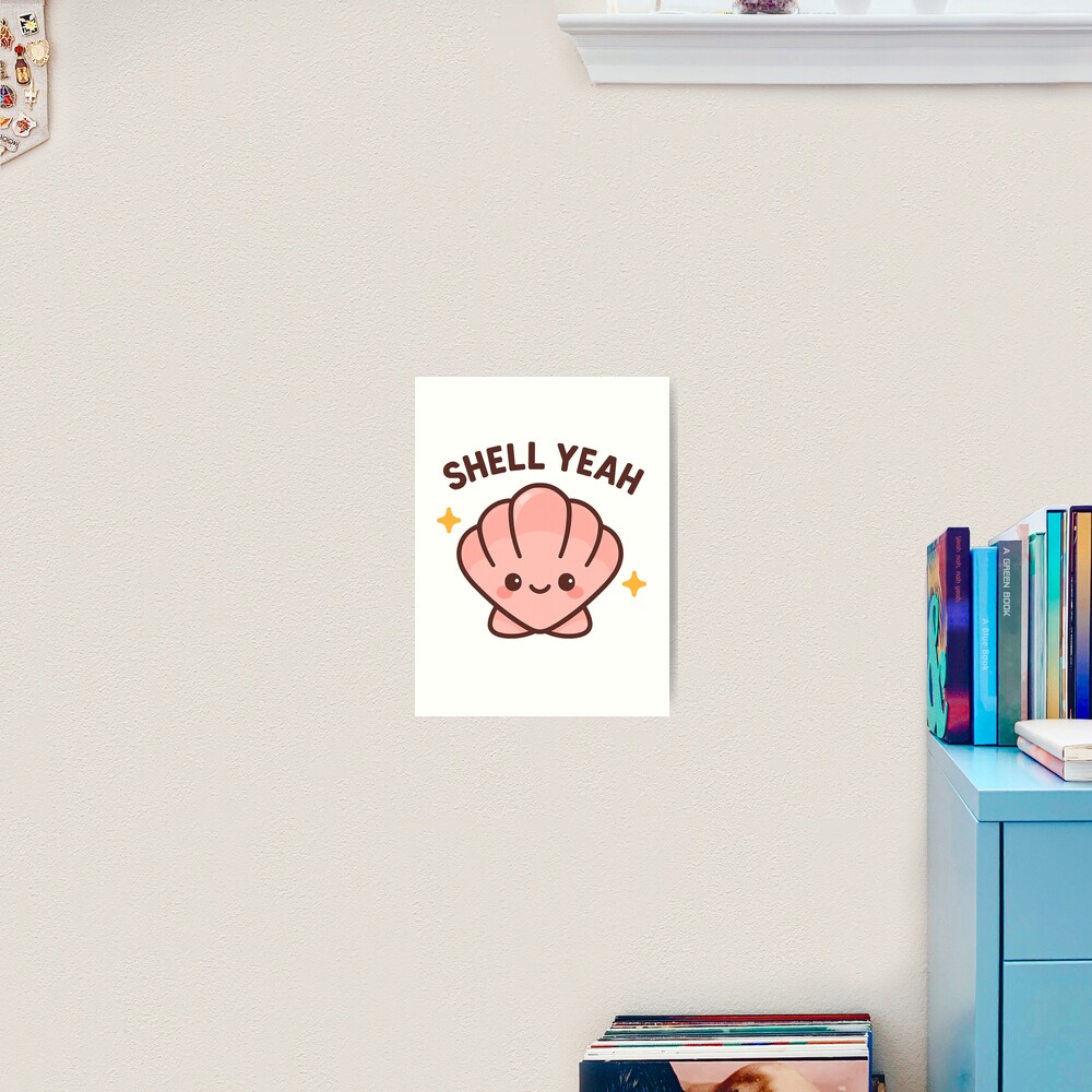 "Shell Yeah Kawaii Happy Seashell" Poster for Sale by k3rstman1 | Redbubble