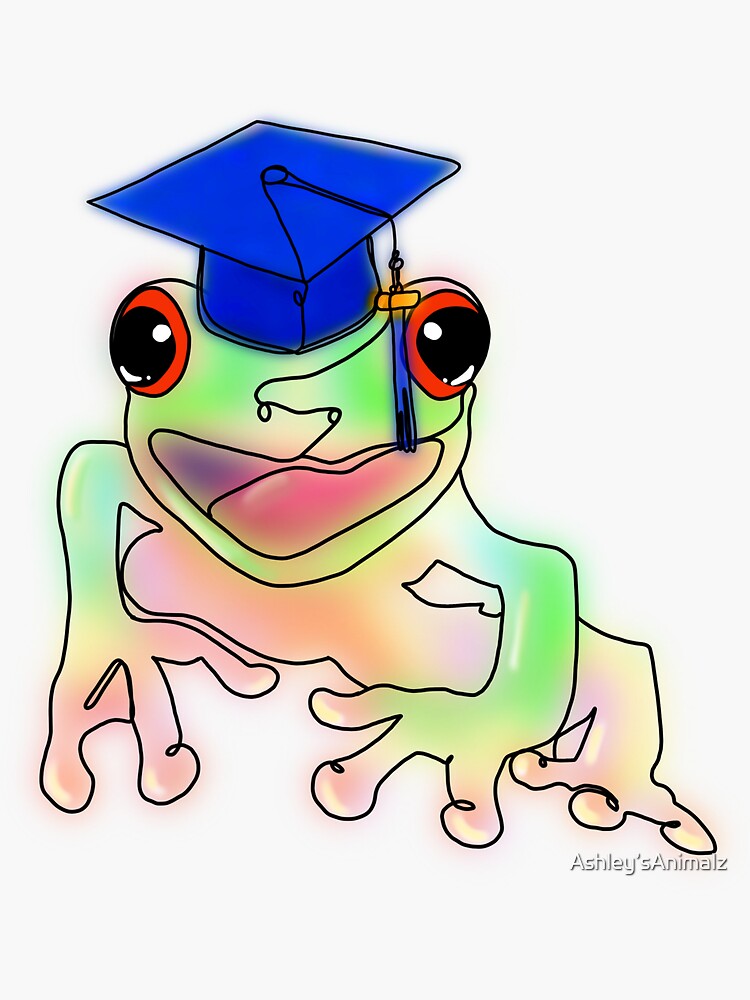 "Graduation Frog – Cute Frog in Cap Illustration for Students, Teachers ...