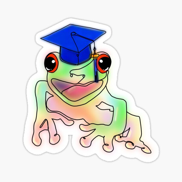 "Graduation Frog – Cute Frog in Cap Illustration for Students, Teachers ...