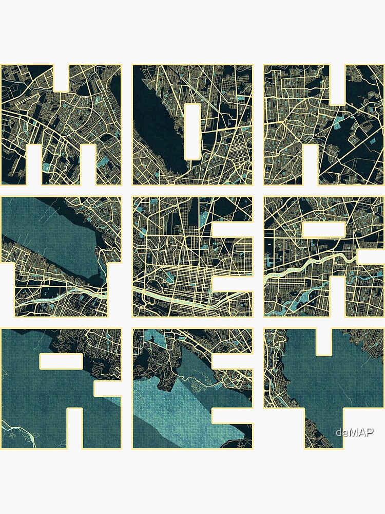 "Monterrey City Map of Mexico - Summer" Sticker for Sale by deMAP ...