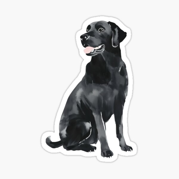 "Black Labrador" Sticker for Sale by xiaoxuans | Redbubble
