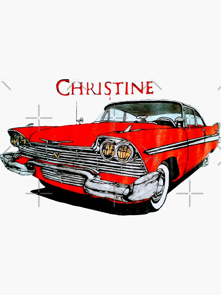 "Christine the car" Sticker for Sale by Grimspencilart | Redbubble