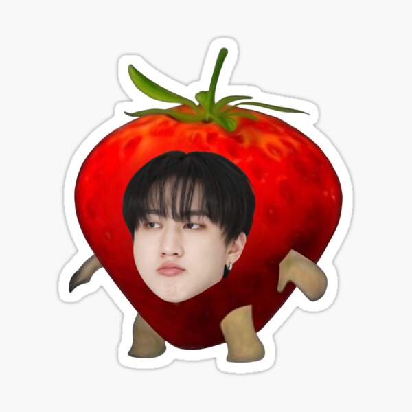 "Changbin strawberry v.2 | SKZ | Stray kids " Sticker by sevenina ...