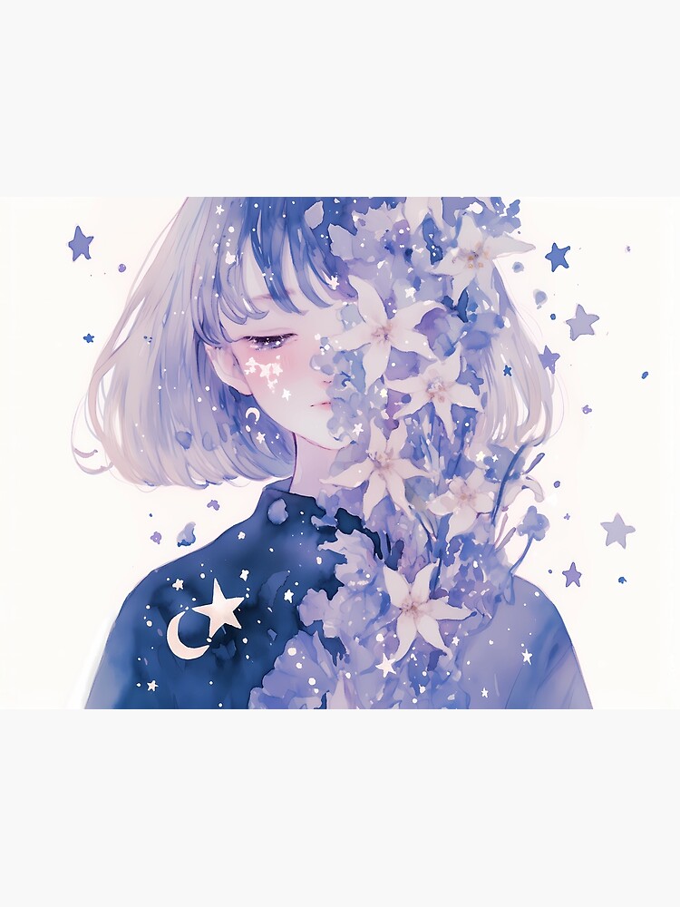 "Starry Floral Reverie – Ethereal Watercolor Vision" Poster for Sale by ...