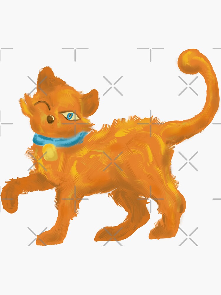 "Orange cat world domination" Sticker for Sale by MONTECREATURE | Redbubble