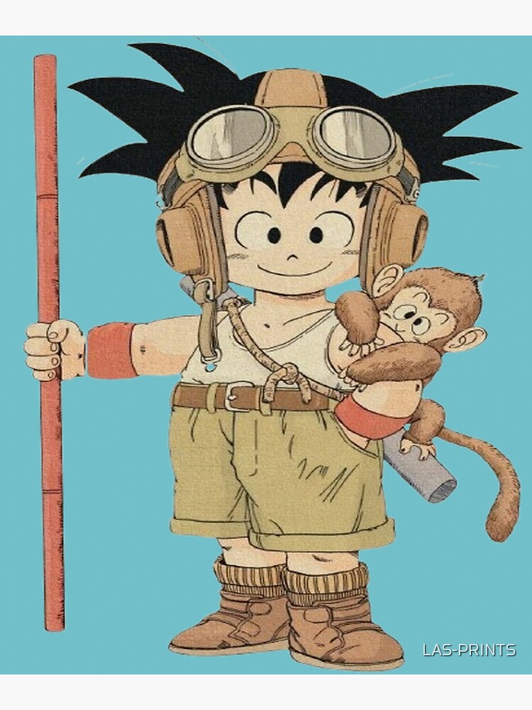 "Vintage Goku with Monkey – Dragon Ball Explorer Style Tee" Art Print ...