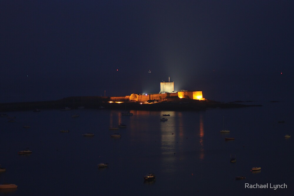 "St Aubin's Fort at Night" by Rachael Lynch | Redbubble