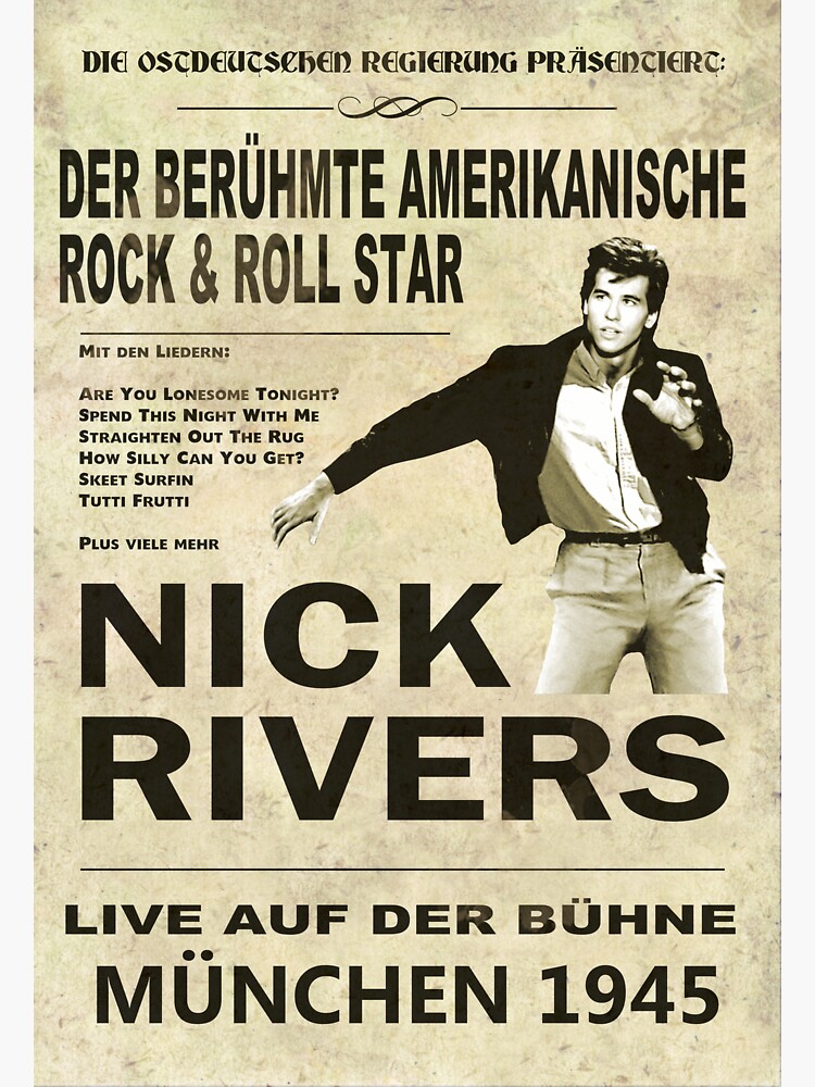 "Top Secret - Nick Rivers Concert Poster" Sticker for Sale by UnconArt ...