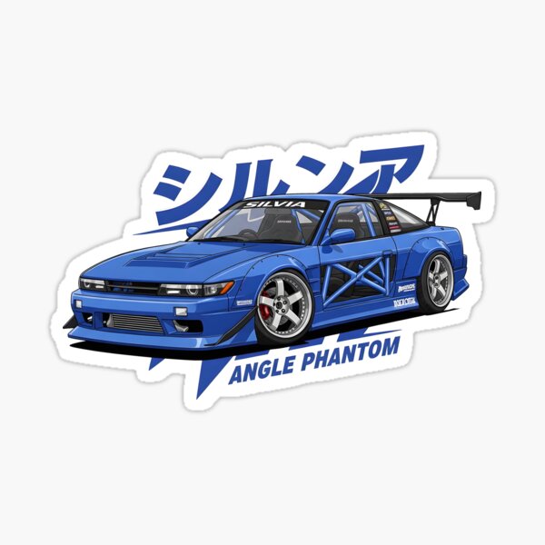 "Electric Blue Nissan S13 Silvia Drift Artwork" Sticker for Sale by ...