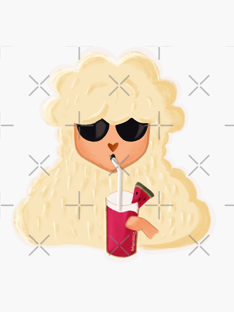 "The coolest sheep in town " Sticker for Sale by rehamhafez | Redbubble