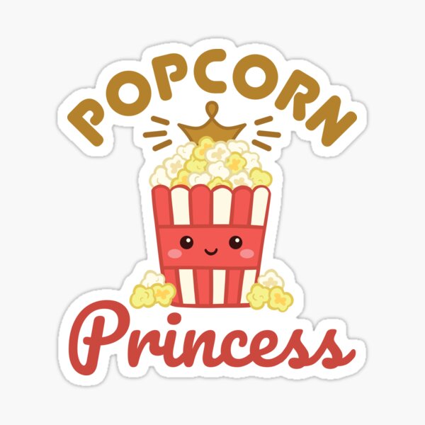 "Popcorn Princess" Sticker for Sale by jaygo | Redbubble