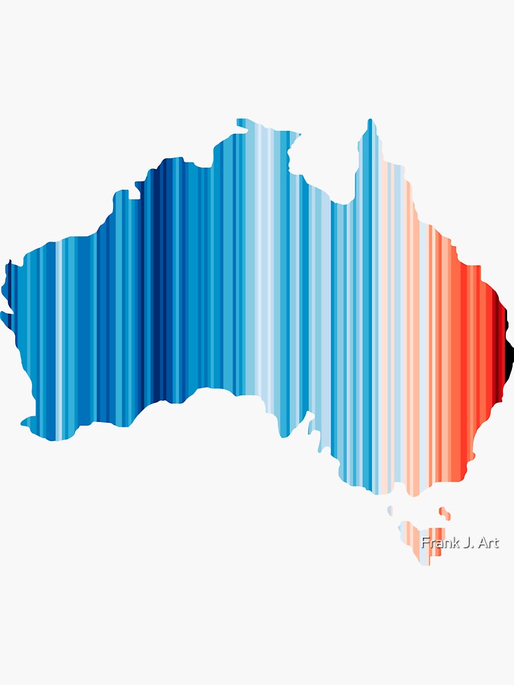"Climate Change Stripes - Australia outline" Sticker for Sale by grillo ...