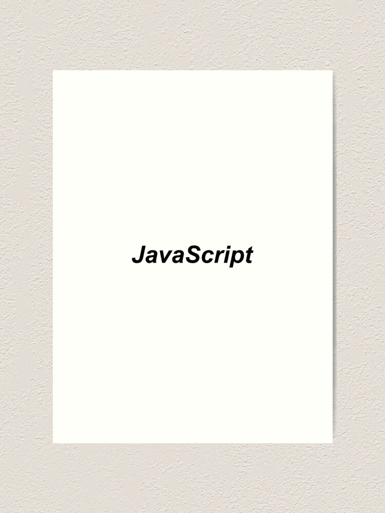 Lámina artística «Logotipo de JavaScript de la vieja escuela (blanco y ...