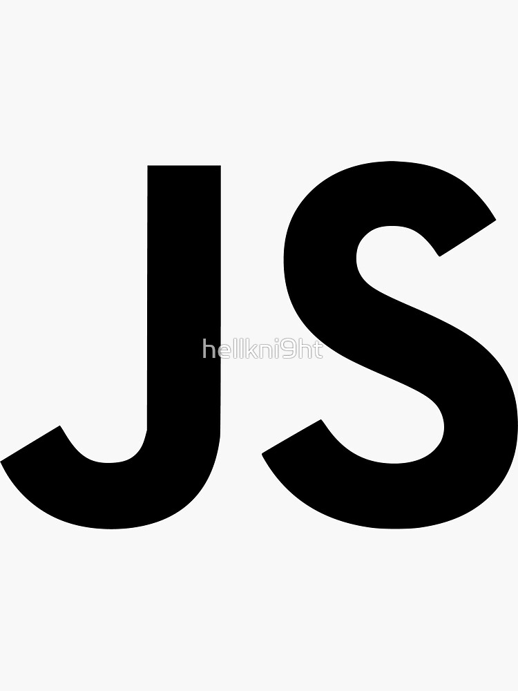 "JS Logo (Black & White)" Sticker by hellkni9ht | Redbubble