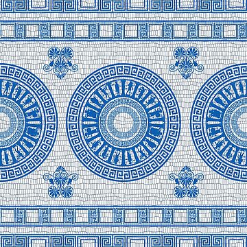 "Greek Gods Pattern (blue version)" Throw Pillow for Sale by Eligo ...