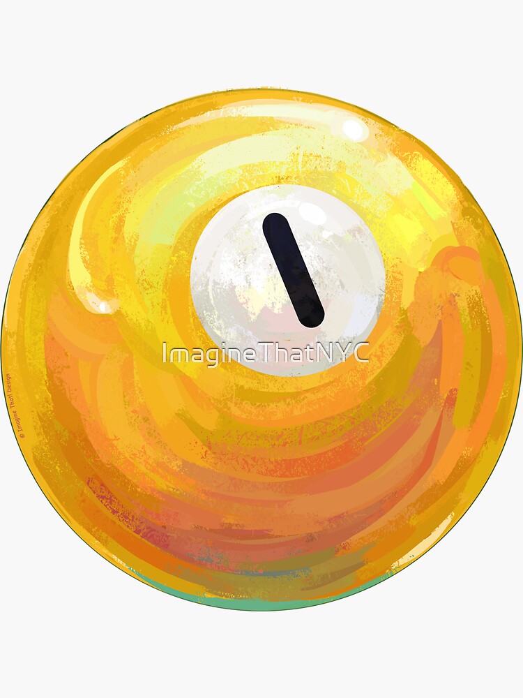 "Billiards 1 ball" Sticker for Sale by ImagineThatNYC | Redbubble