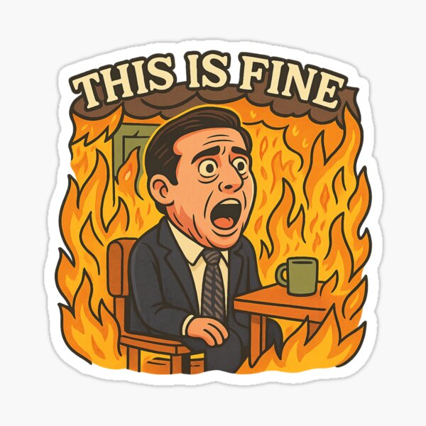 "This is Fine Michael Scott Meme" Sticker for Sale by GirlyPopped ...