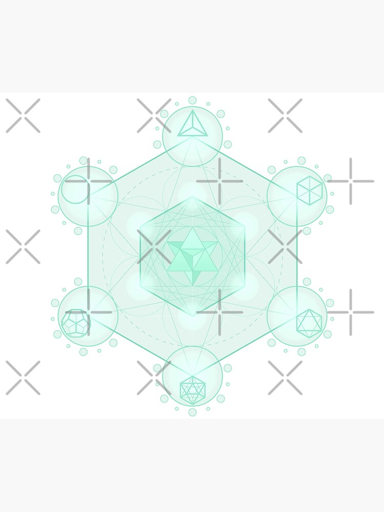 "Green Merkaba Sacred Geometry | Metatron’s Cube Heart Chakra Art ...