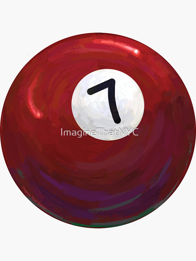 "Billiards 7 Ball" Sticker for Sale by ImagineThatNYC | Redbubble