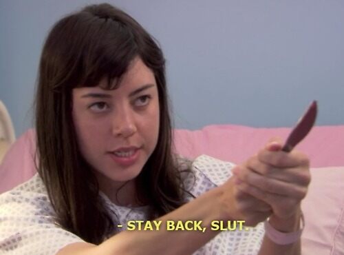 "Parks and Rec Stay Back Slut" by hannah-ahmed | Redbubble