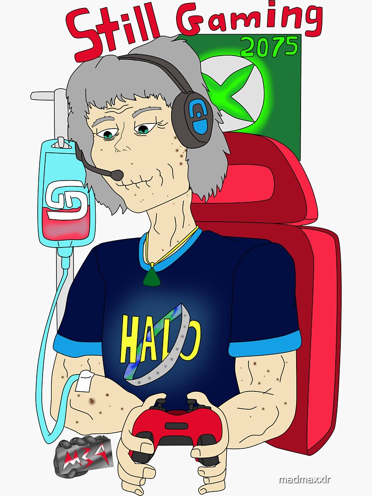 "Still Gaming" Sticker for Sale by madmaxxlr | Redbubble
