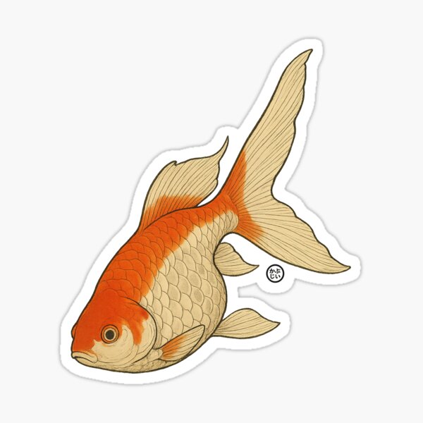 "Mirrorscale Comet Goldfish - Vintage Japanese Style Kingyo" Sticker ...