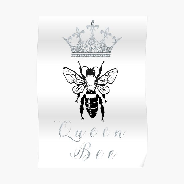 "Queen bee bumblebee with crown" Poster by Born-to-design | Redbubble