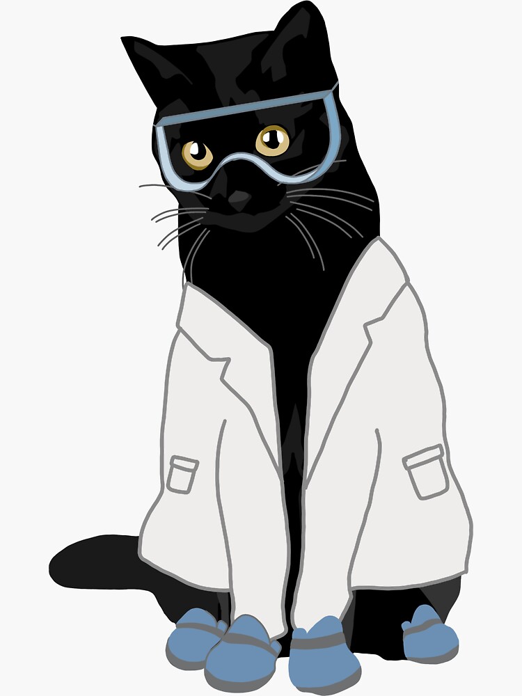 "Lab cat" Sticker for Sale by evg20 | Redbubble