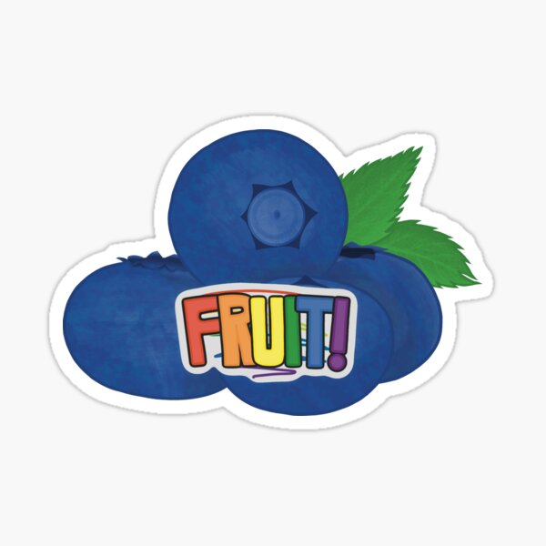 "Blueberry Fruit w/ Fruit! Logo" Sticker for Sale by FrogStickerShop ...