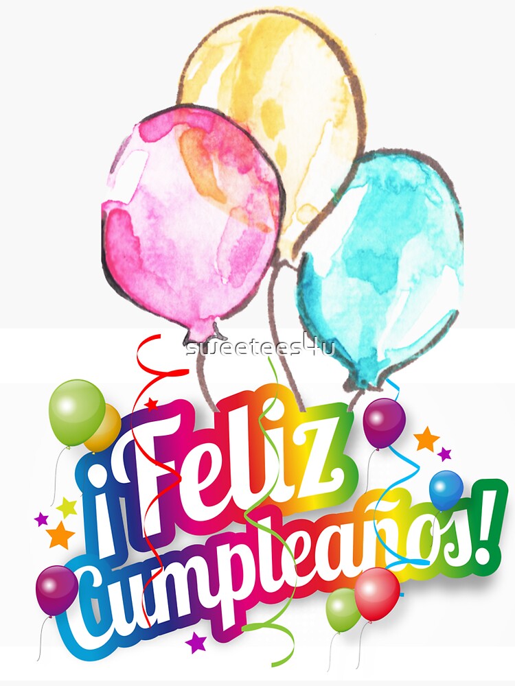 Feliz Cumpleanos Sticker Three Bright Happy Birthday Sticker Designs