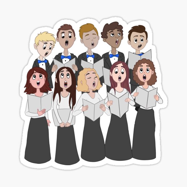 "Unisex Choir" Sticker for Sale by Drawingvild | Redbubble