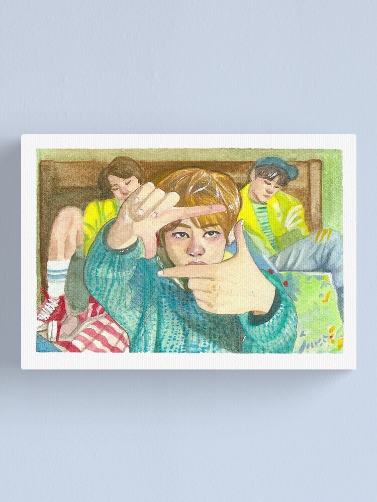 "Taehyung V Spring Day BTS Watercolor Painting" Canvas Print by ...