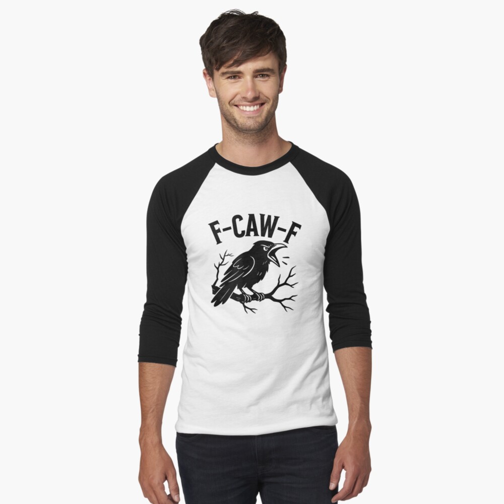 "F-CAW-F Black Crow Raven Caw Pun Joke Funny Saying" Sticker for Sale ...