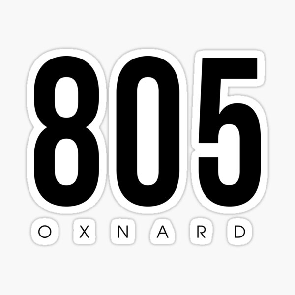 "Oxnard, CA - 805 Area Code design" Sticker for Sale by CartoCreative ...