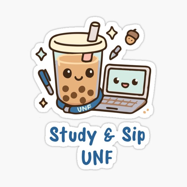 "University of north florida, Study & Sip, UNF Kawaii " Sticker for ...