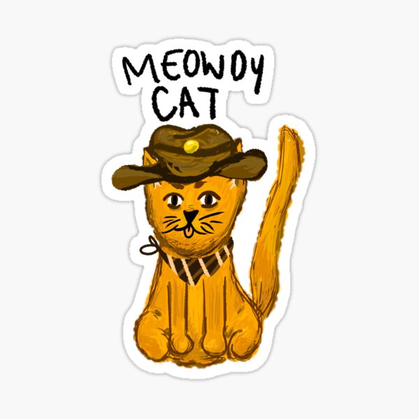 "Meowdy Cat " Sticker for Sale by artmadebyjulie | Redbubble