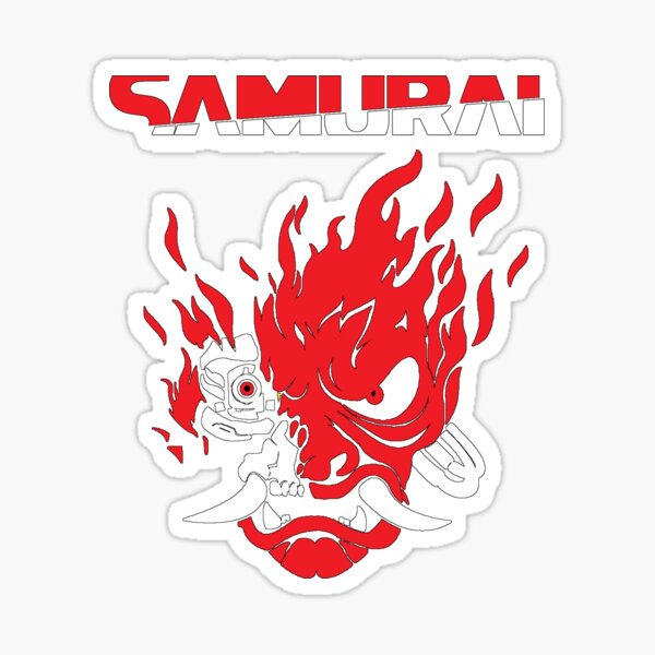 "Red and White Samurai Logo - Cyberpunk 2077" Sticker for Sale by ...