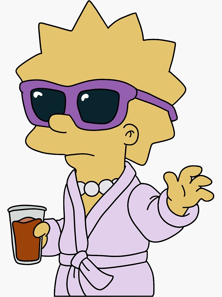 "Morning Lisa Simpson in Purple" Sticker for Sale by WillowTreeArt ...