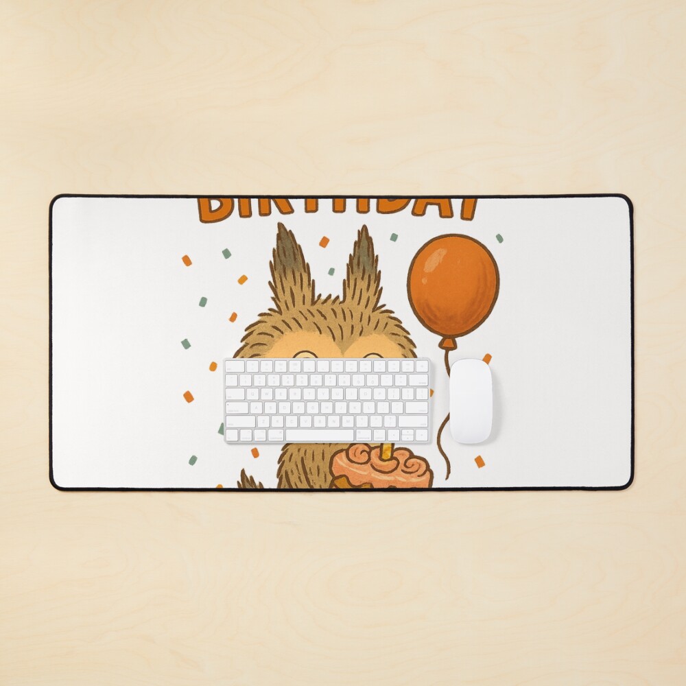 "Labubu with Birthday Cake and Balloon on Yellow Background" Poster for ...