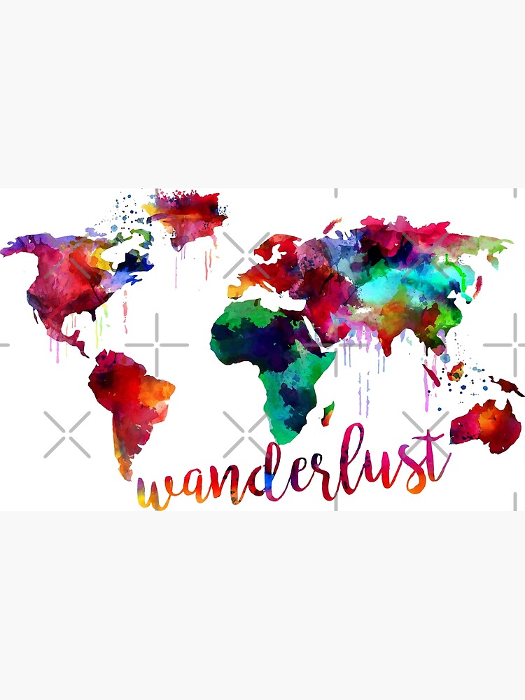 "Watercolor Wanderlust World Map " Poster for Sale by WishingInkwell ...