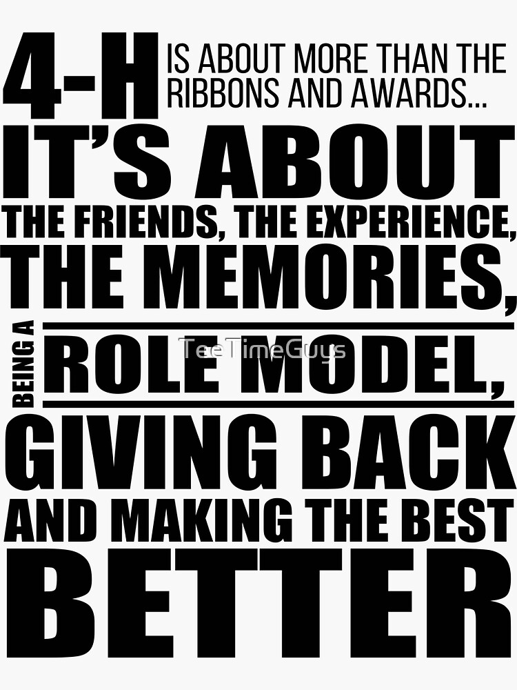 "4h Is About More Than Awards And Ribbons" Sticker for Sale by ...