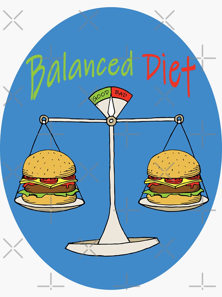 "Balanced Diet " Sticker for Sale by cucuvaya | Redbubble