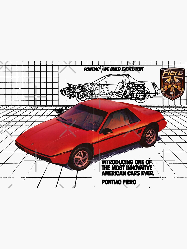 "PONTIAC FIERO" Sticker for Sale by ThrowbackMotors | Redbubble