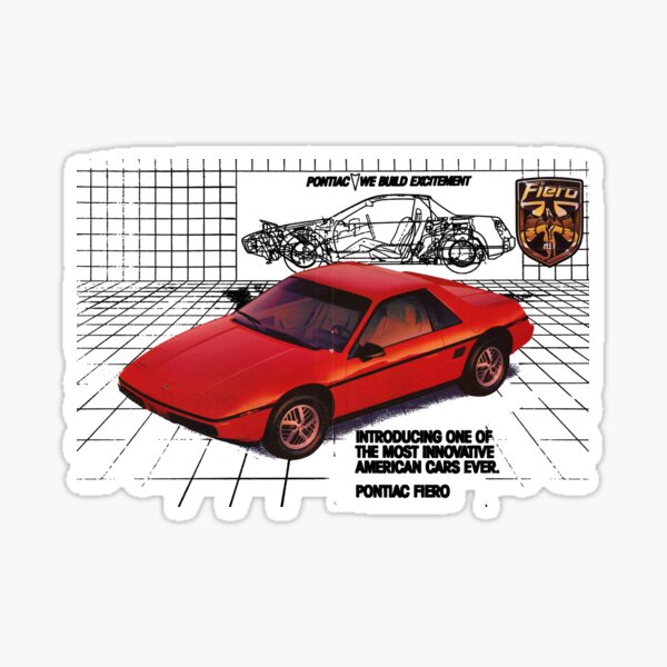 "PONTIAC FIERO" Sticker for Sale by ThrowbackMotors | Redbubble