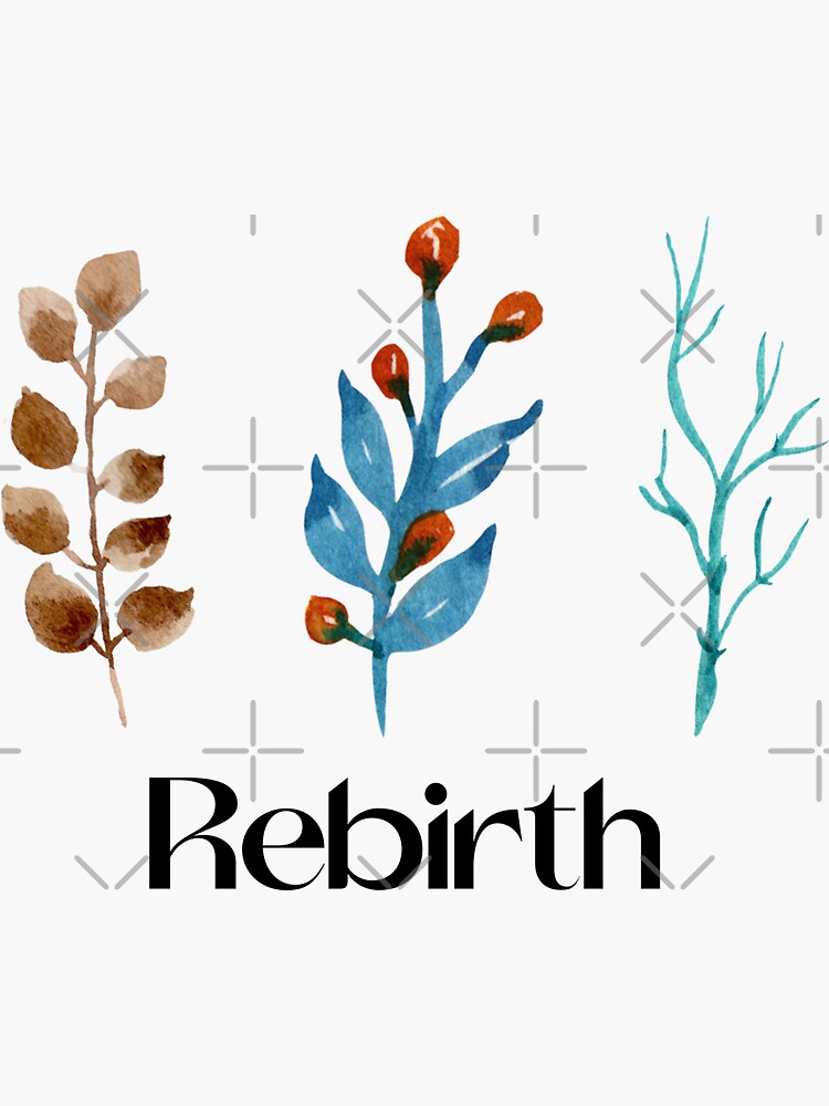 "Rebirth Watercolor Botanical Leaves Branches Art" Sticker for Sale by ...