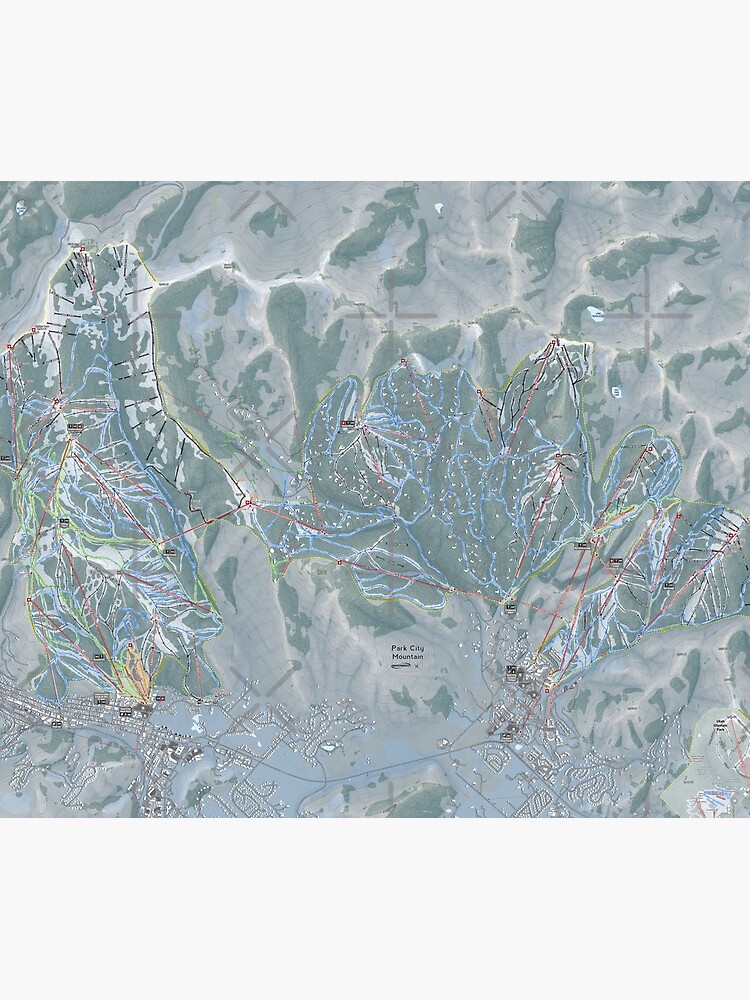 "Park City Mountain Resort Trail Map" Throw Blanket for Sale by ...