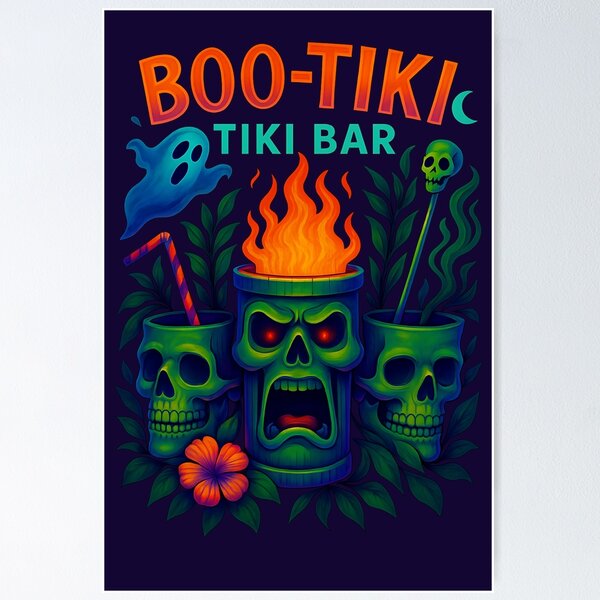 "Boo-Tiki Tiki Bar Blacklight Special" Poster for Sale by ...